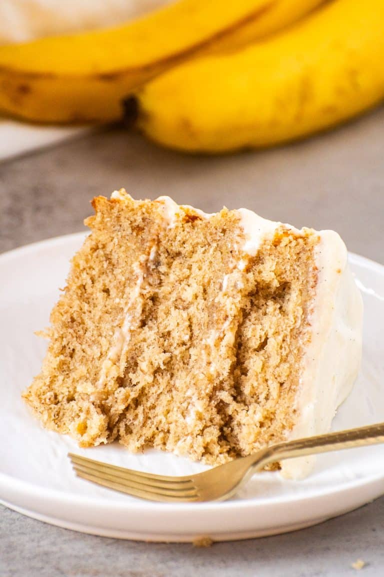 Banana Cake with Cream Cheese Frosting (Super Moist & Easy)